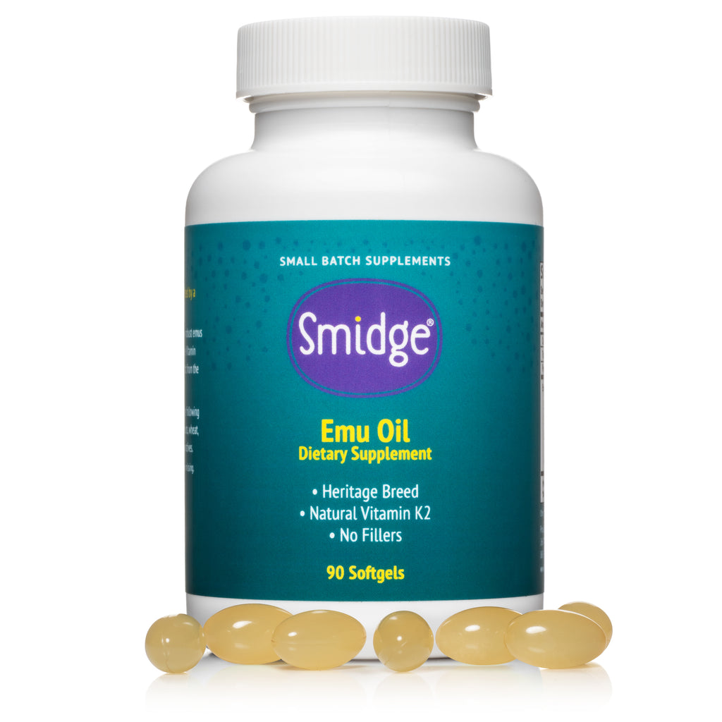 Emu Oil softgels | 100% pure, grass-fed fat for vitamin K2 | Smidge®