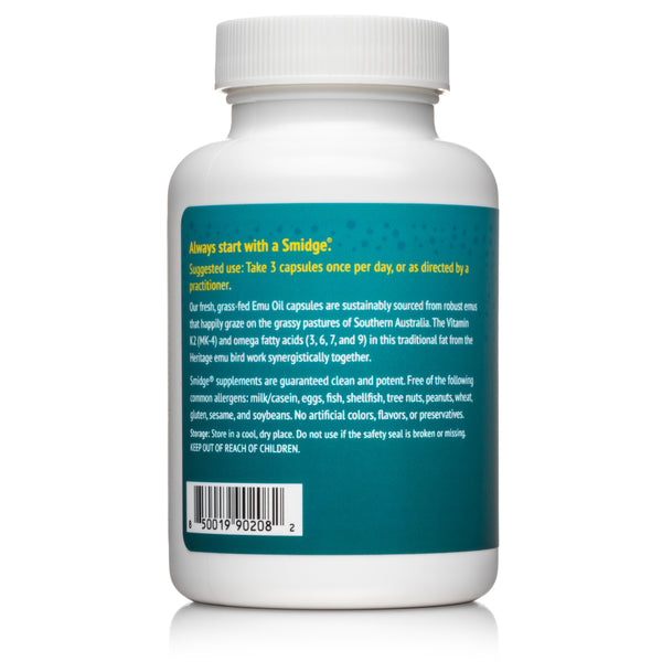 Emu Oil softgels | 100% pure, grass-fed fat for vitamin K2 | Smidge®